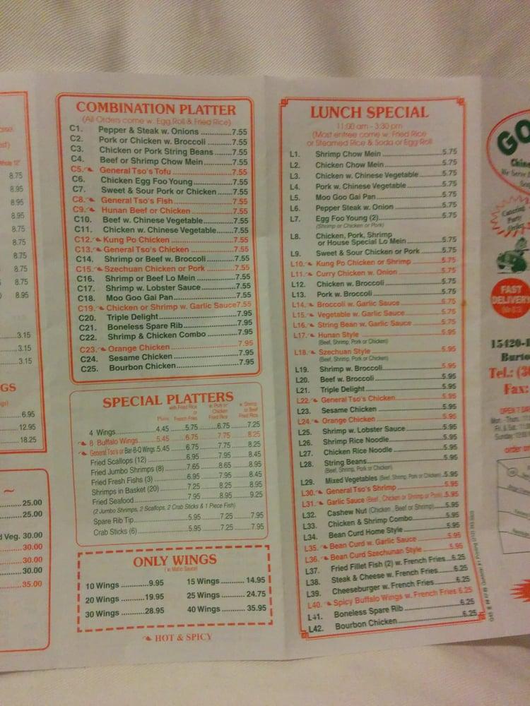 Menu at Goodies Carryout restaurant, Burtonsville