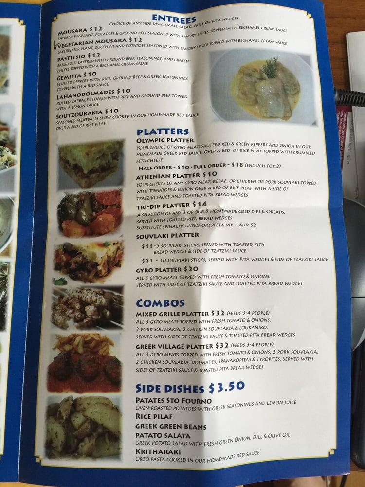 Menu at Greek Village Grille restaurant, Lakewood, Madison Ave
