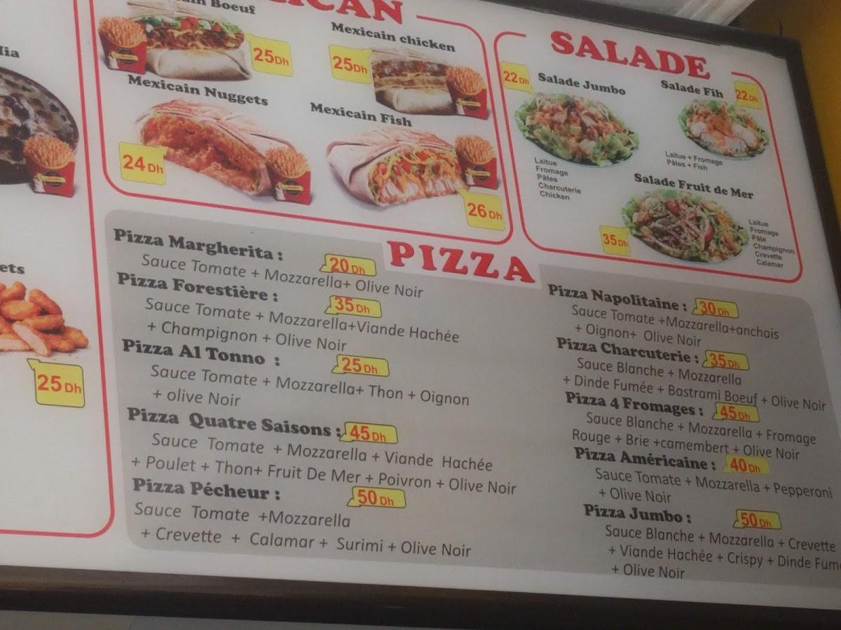 Menu au Jumbo Food restaurant, Meknes