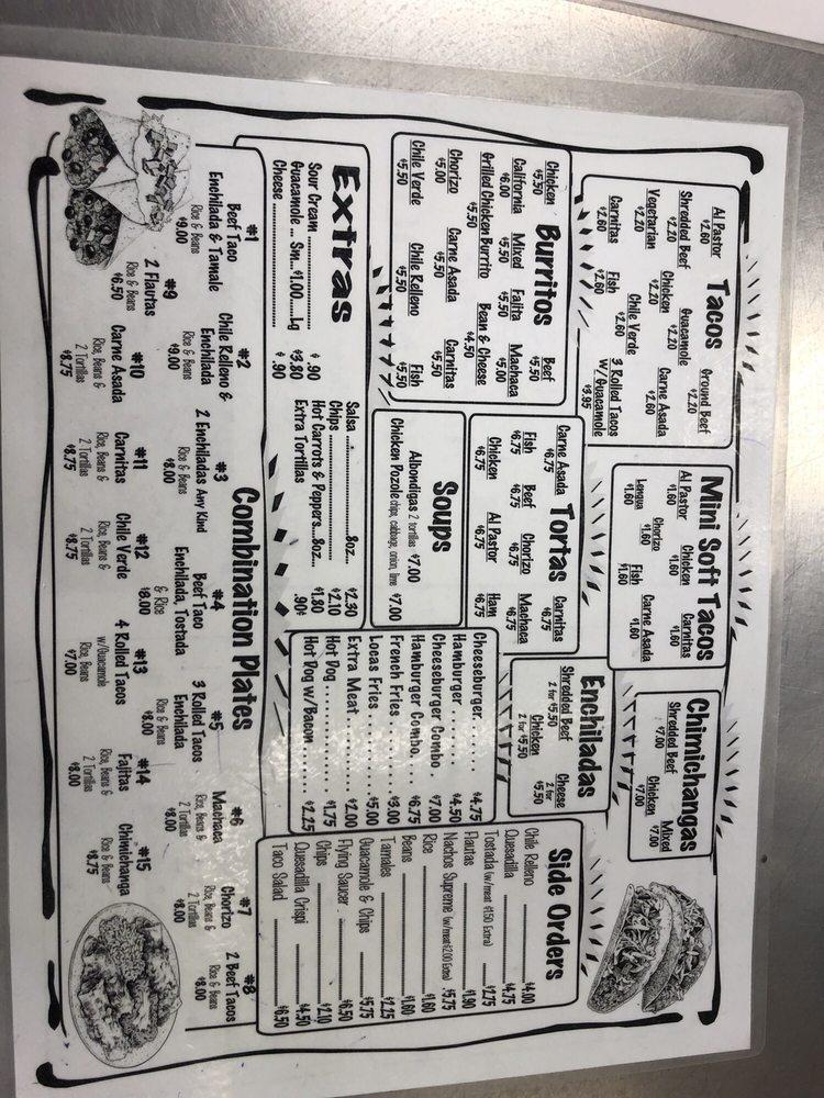 Menu at Mi Pueblo Authentic restaurant, Menifee