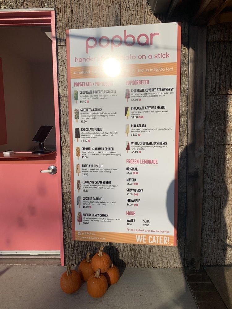 Carta de Popbar, Charlotte, 270 Camp Rd Ste 105