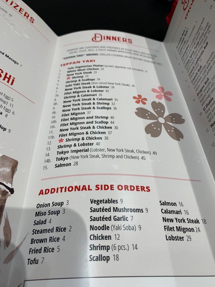 Menu at Fuji Steak House restaurant, Redmond