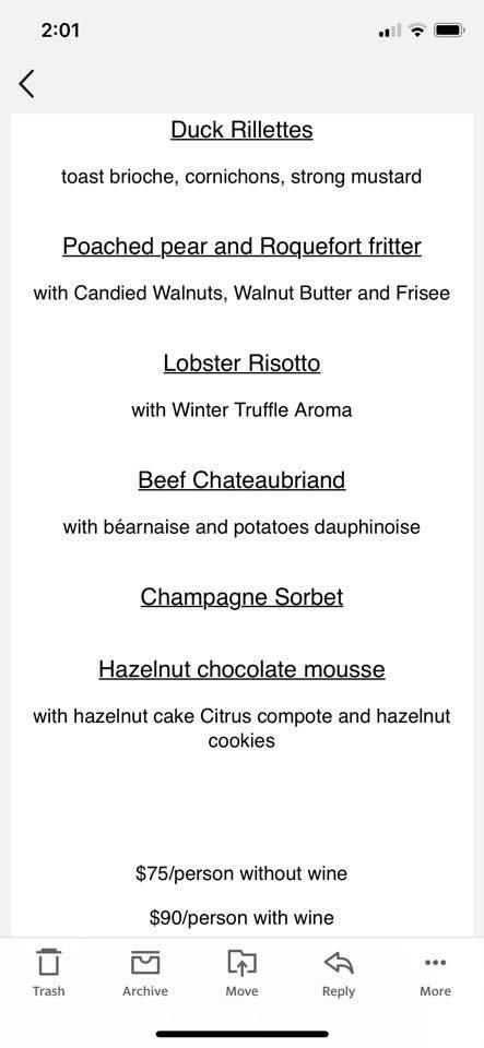 Menu at Green Fountain Inn restaurant, Waupaca