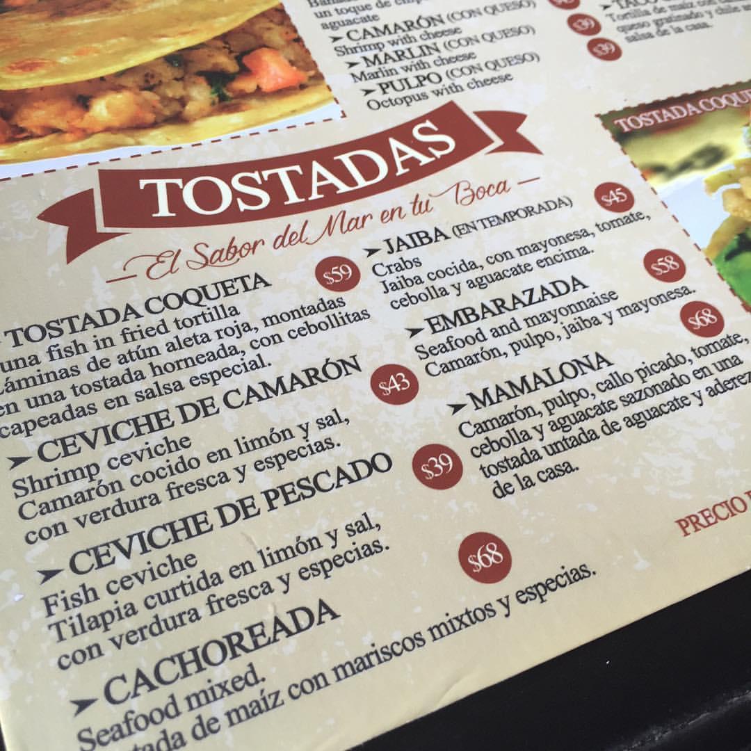 Menu at Los Arbolitos de Cajeme restaurant, San Carlos