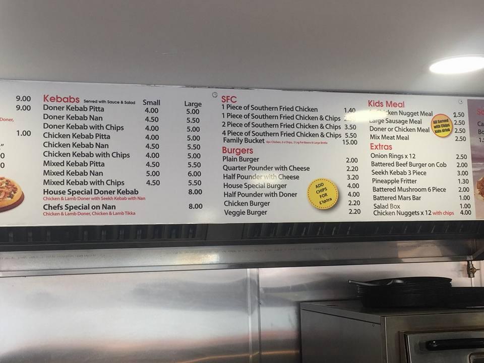 Menu at Rock 'n' Cod Plaice restaurant, Sutton-in-Ashfield