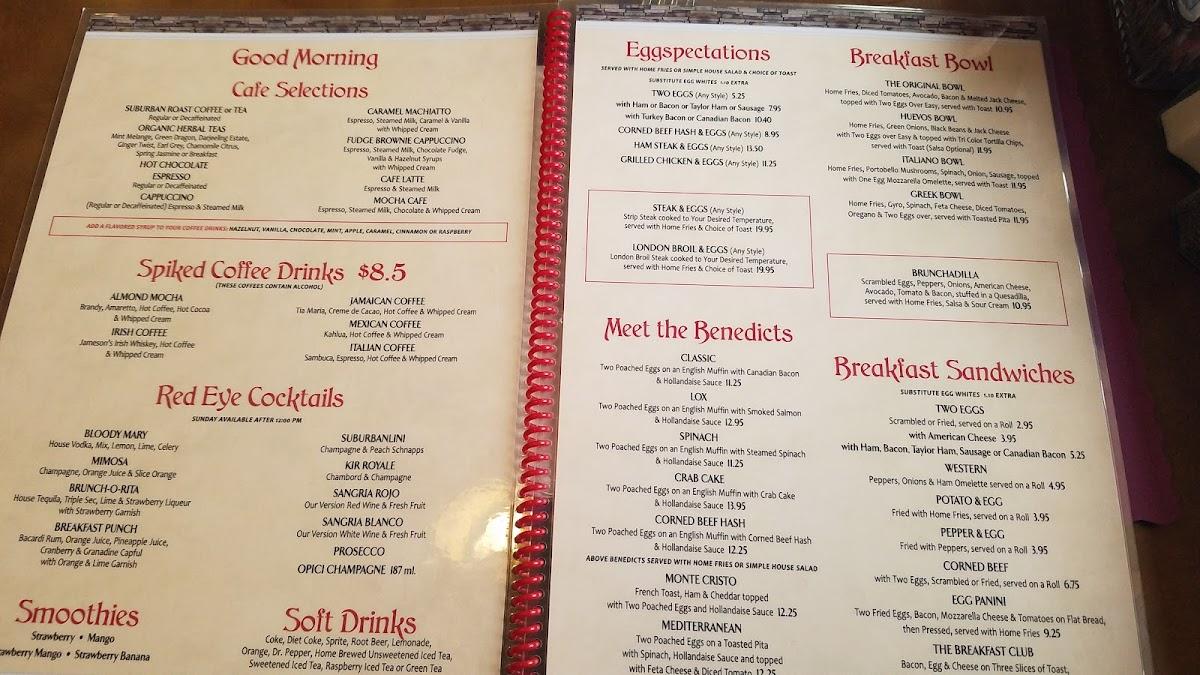 Menu at Suburban Diner restaurant, Paramus, 172 NJ-17 North