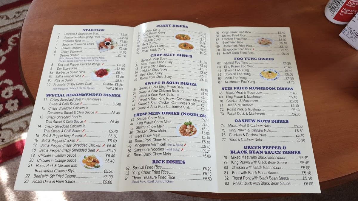 Menu at Dragon House restaurant, Skegness