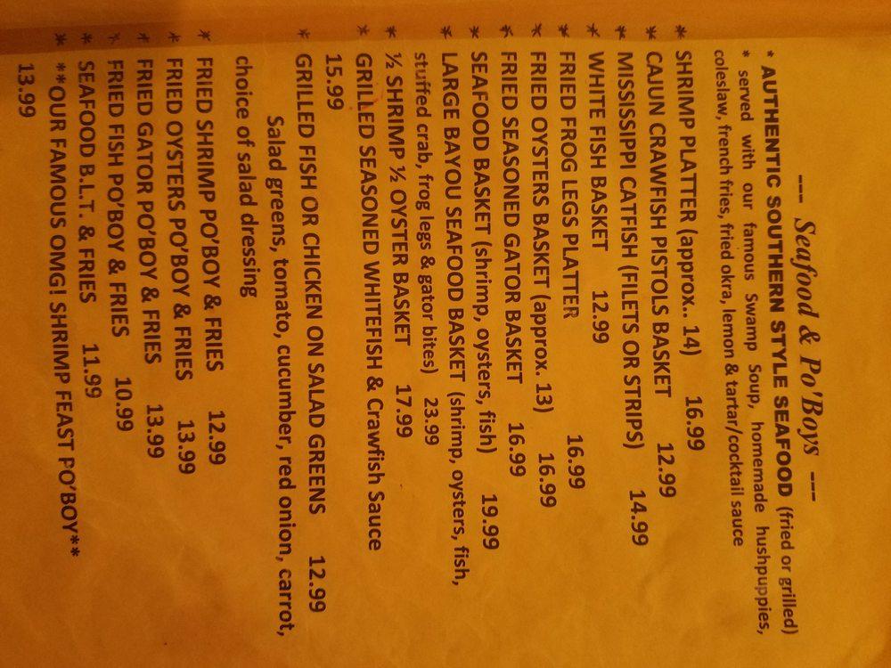 Menu at Fish River Grill restaurant, Gulf Shores