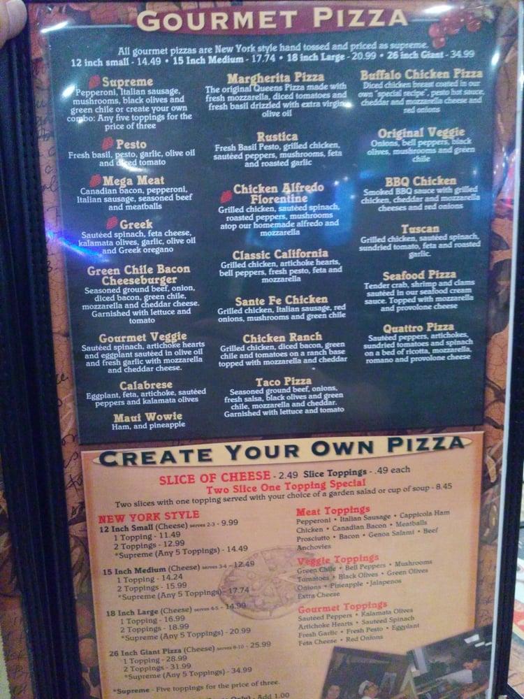 Menu at Mario's Pizzeria & Ristorante Paseo and Wyoming, Albuquerque ...
