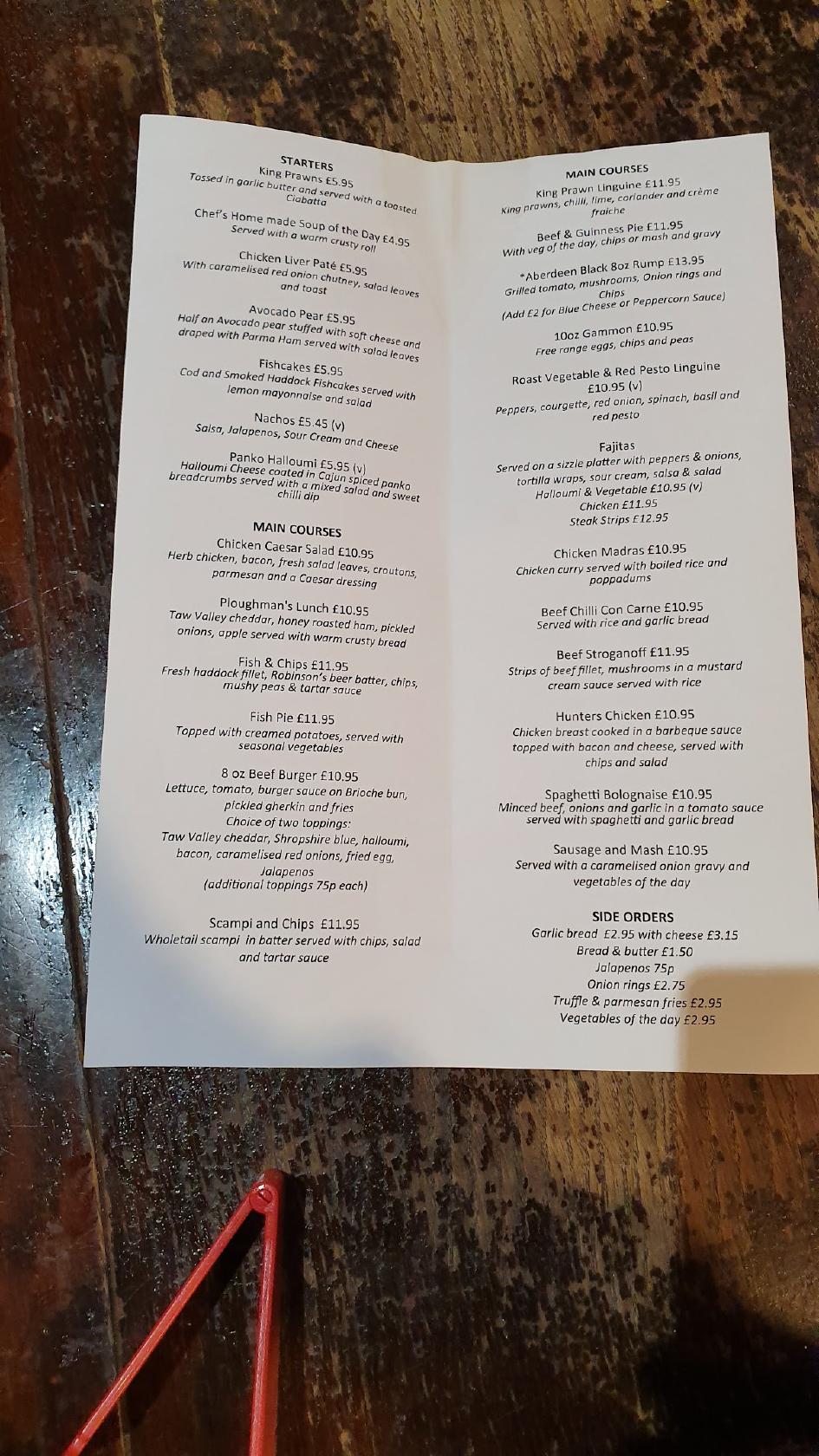 Menu at Red Lion pub & bar, Cheadle, 83 Stockport Rd