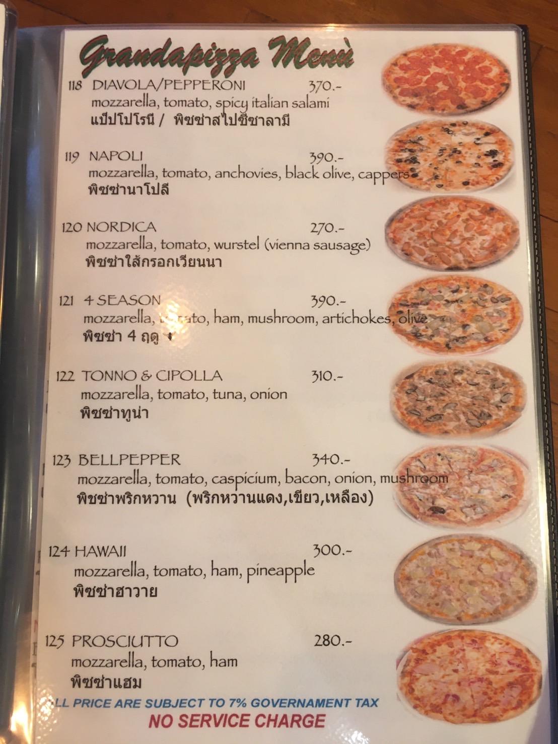 Menu at Granda pizza Livio restaurant, Bangkok, 87 Soi Sukhaphiban 5 ...