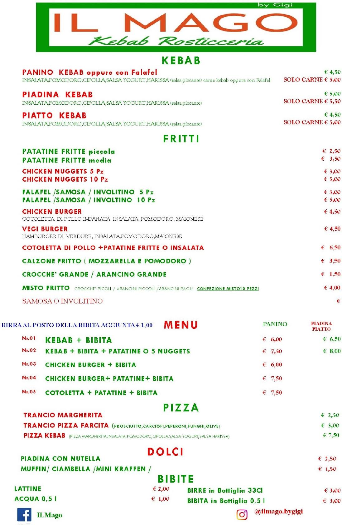 Menu da IL Mago ristorante, Moniga del Garda