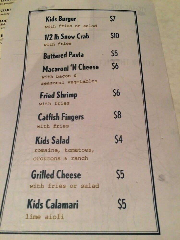 Menu at Jax Fish House & Oyster Bar - Boulder, Boulder