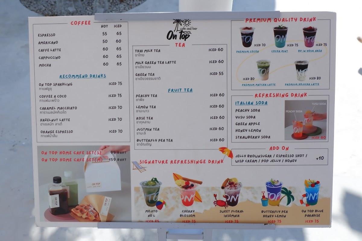 Menu at On TOP Cafe' & Bar, Ban Chang