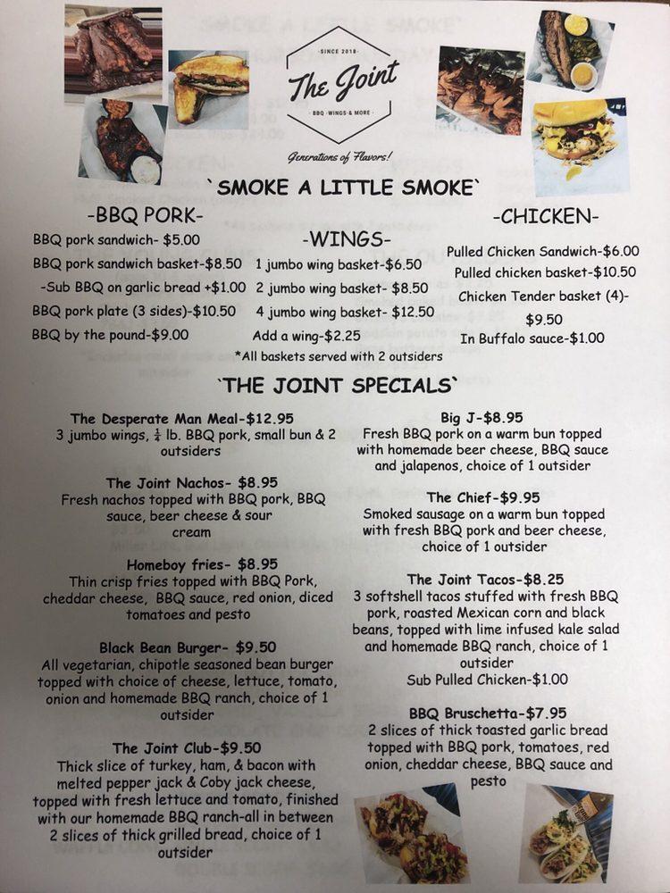 Menu at The Joint-BBQ, Wings & More, Eddyville
