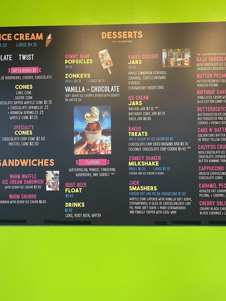 Menu at The Fat Donkey desserts, Sarasota