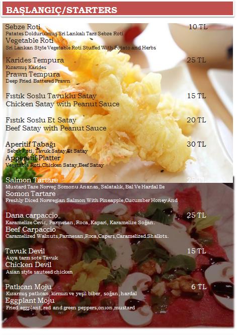 Menu at BARON CAFE BAR NARGİLE, Turkey
