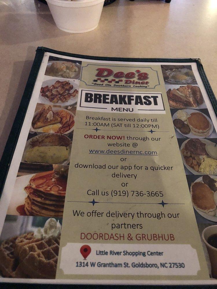 Menu at Dee's Diner restaurant, Goldsboro, W Grantham St