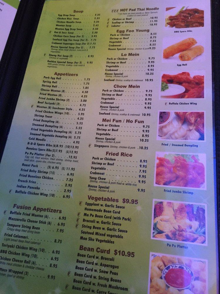 Menu at Golden Star restaurant, Medford