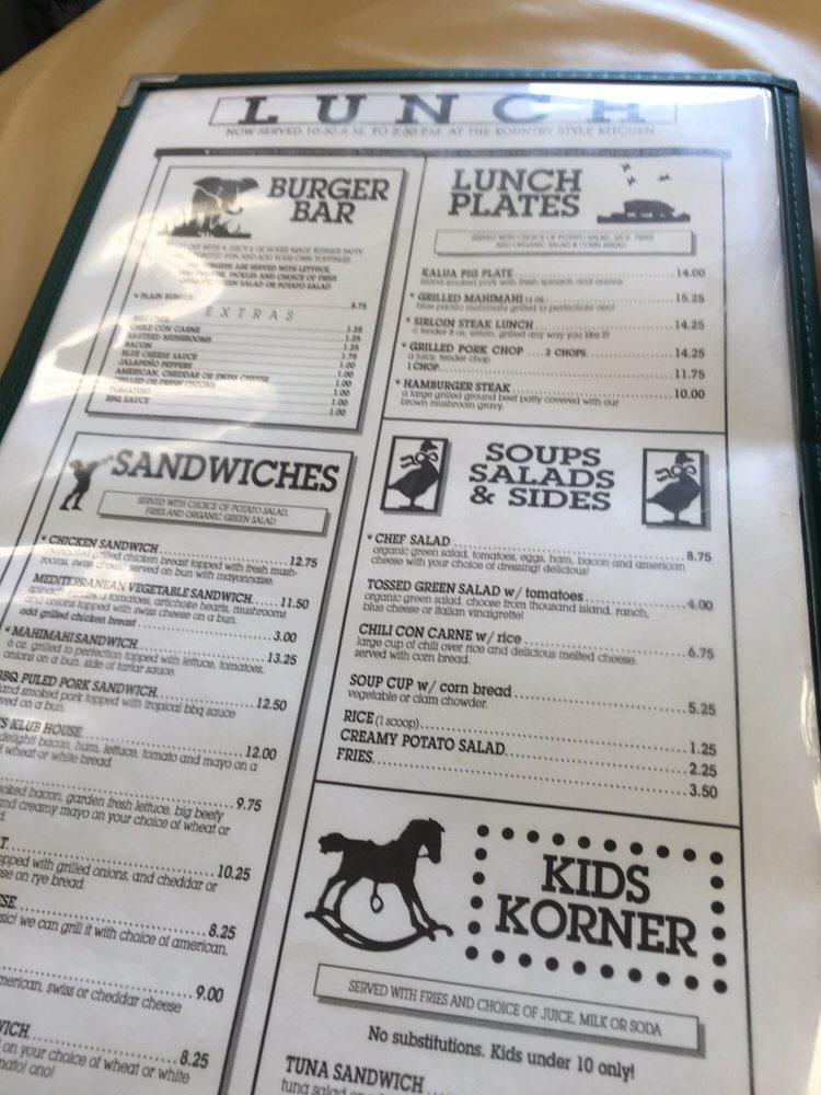 Menu at Kountry Style Kitchen Restaurant Ewa Beach, Ewa Beach
