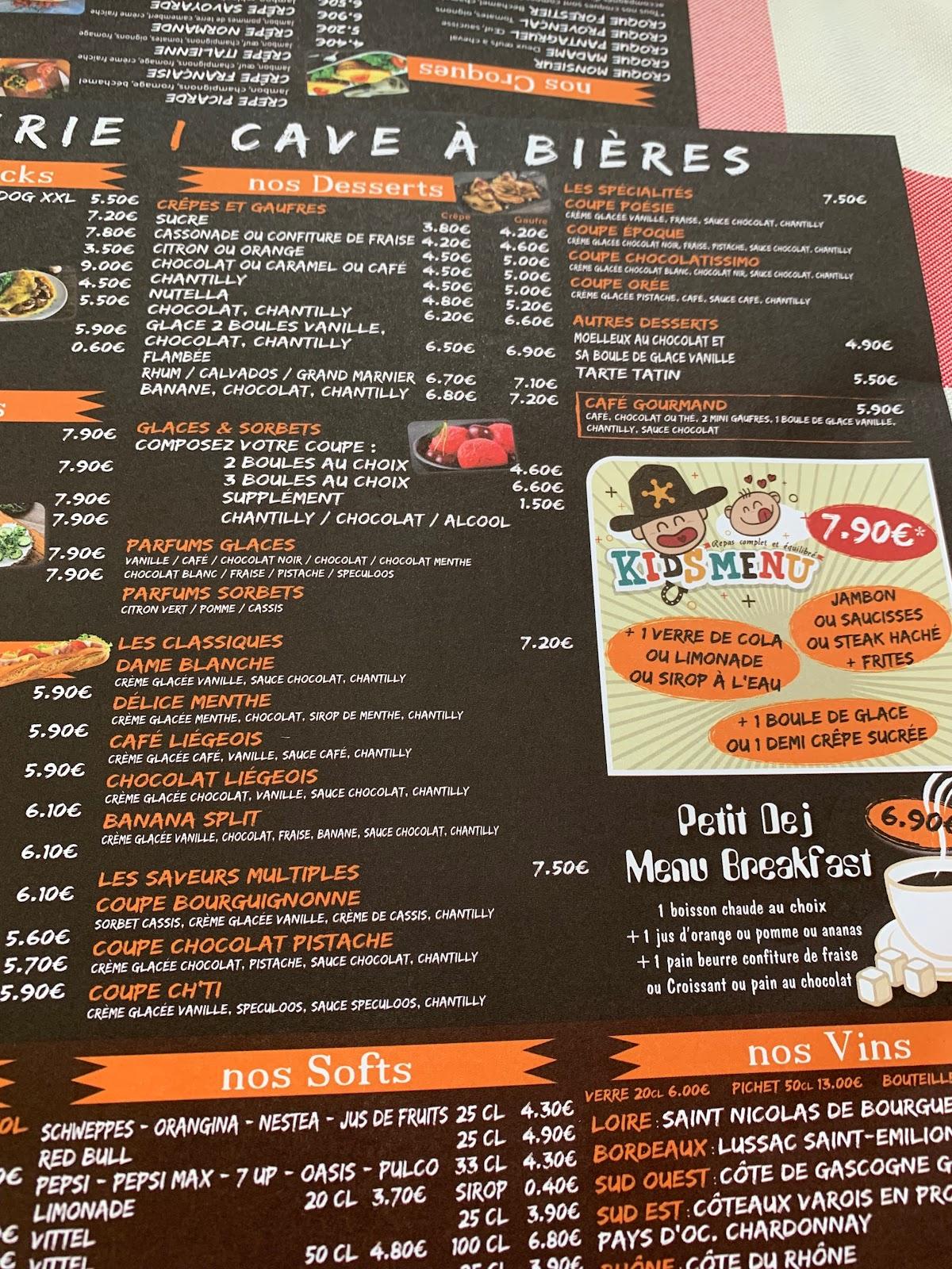 Menu at Le Metropole restaurant, Lille, 22 Pl. Rihour