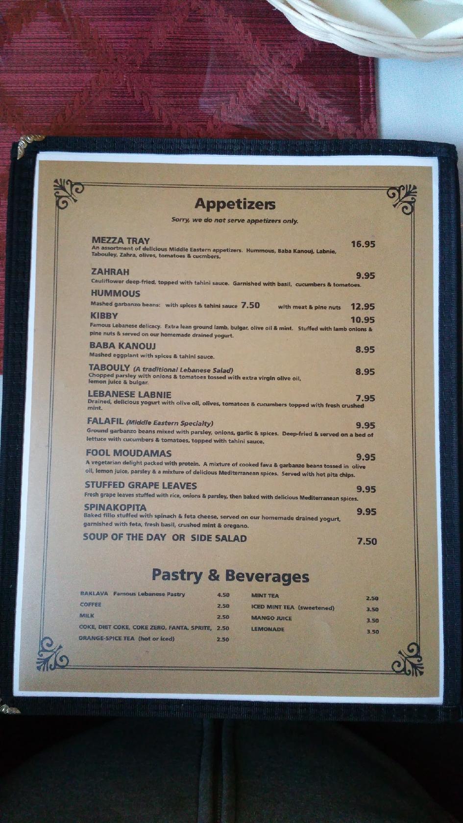Menu at Mediterranean Kitchen restaurant, Bellevue, 103 Bellevue Way NE ...