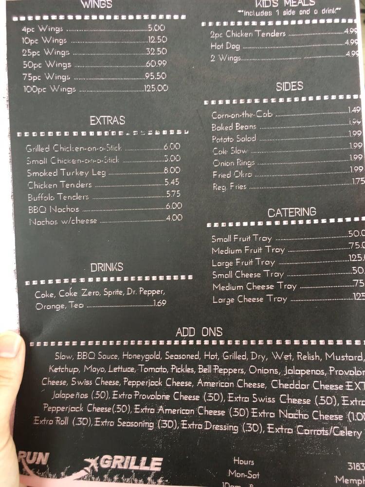 Menu at Runway Grille & Deli restaurant, Memphis, Winchester Rd