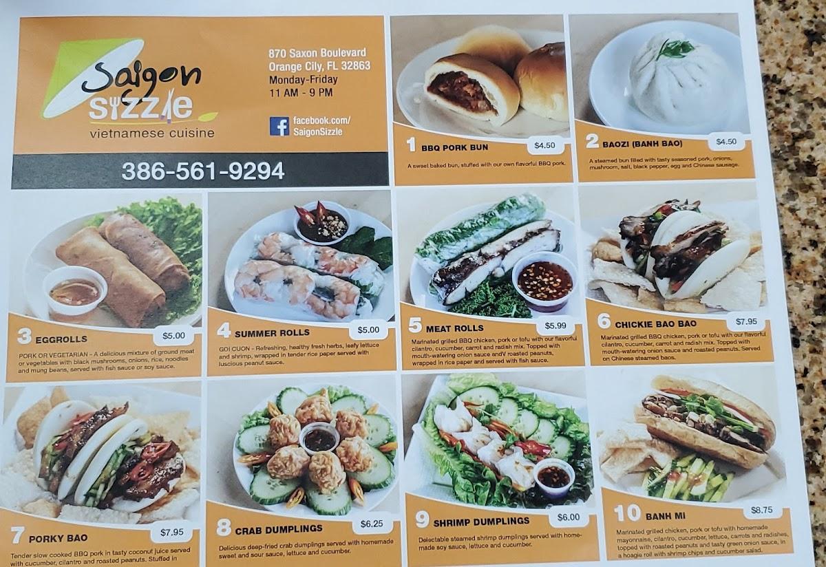 Menu at Saigon Sizzle restaurant, Orange City, 870 Saxon Blvd Suite 41
