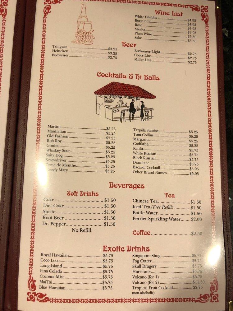 Menu at Cathay Imperial pub & bar, Metairie