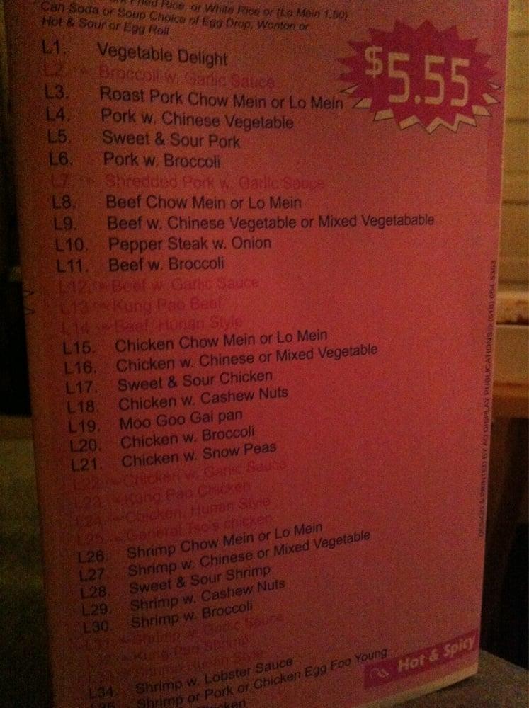 Menu at China Wang Inc restaurant, Malta