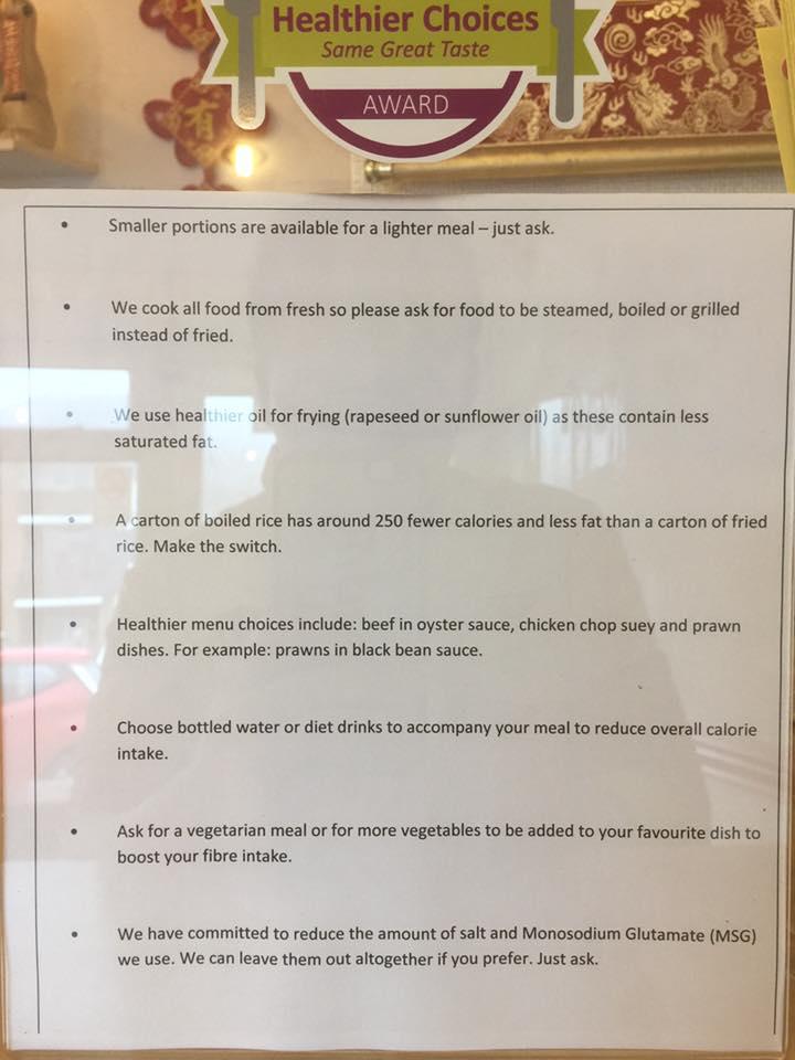Menu at The Golden Sea fast food, Blackpool