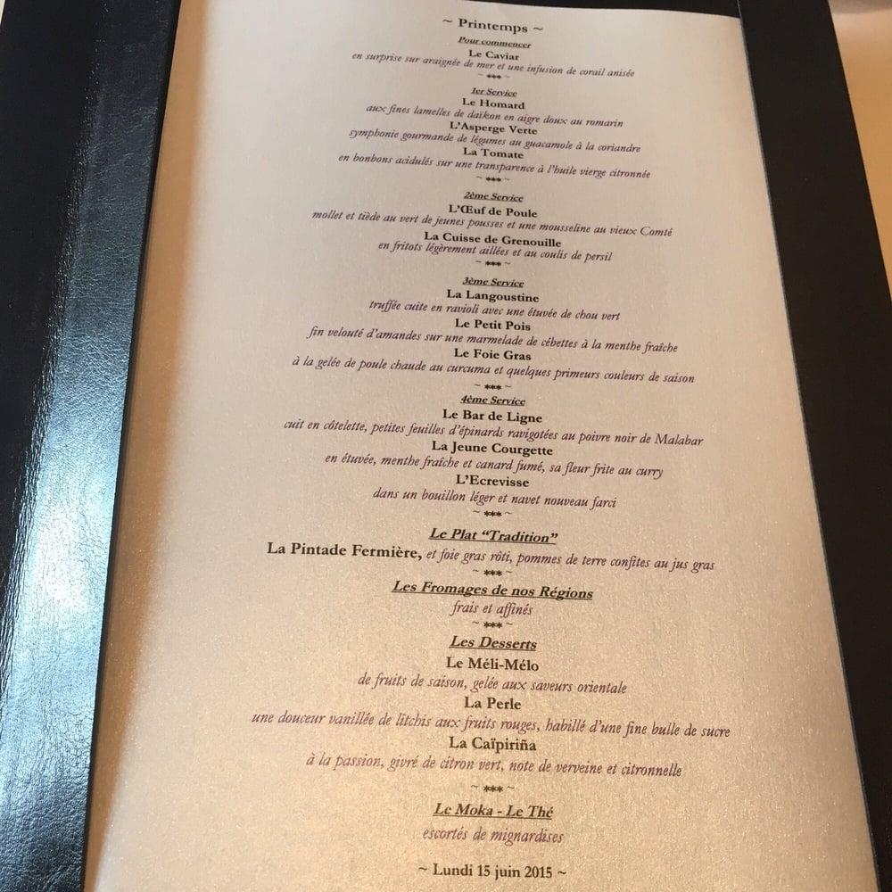 Menu at Restaurant Pierre Gagnaire - La Grande Maison Magrez, Bordeaux ...