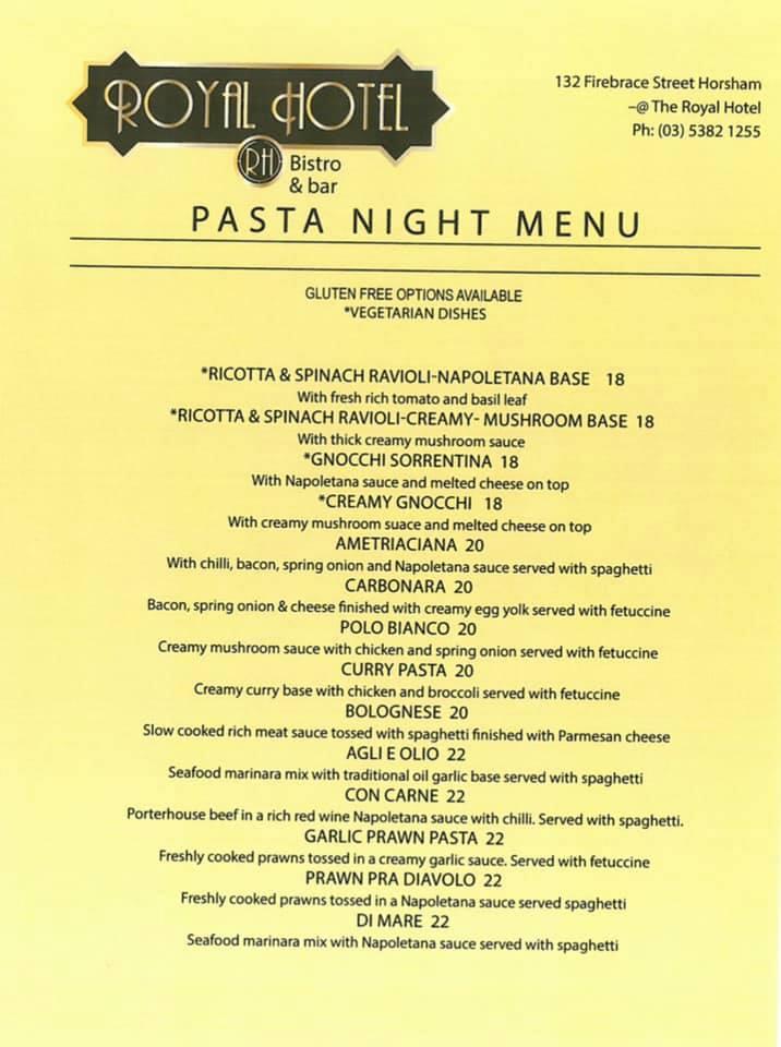 Menu at Royal Hotel pub & bar, Horsham