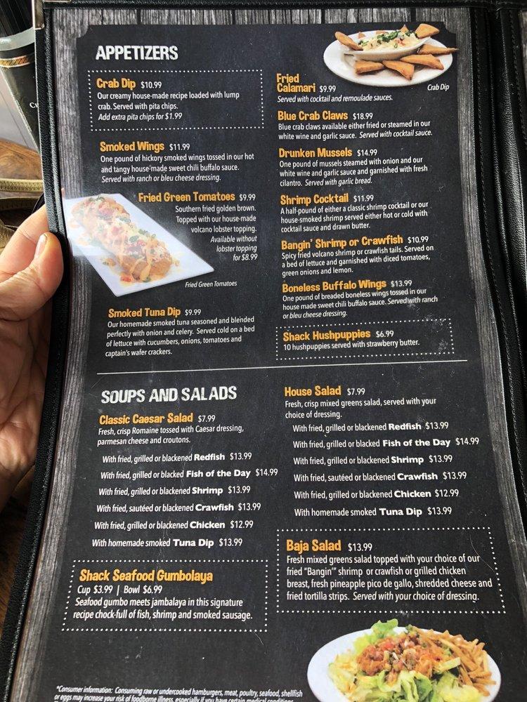 Menu at The Shack pub & bar, Fort Walton Beach