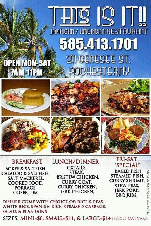 Menu at This Is It restaurant, Rochester, 211 Genesee St