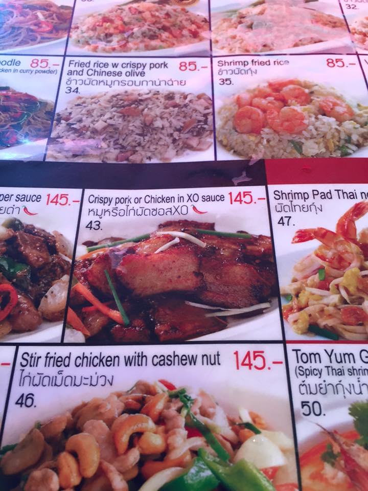 Menu at maxim restaurant, Bangkok, 153 Ram Buttri