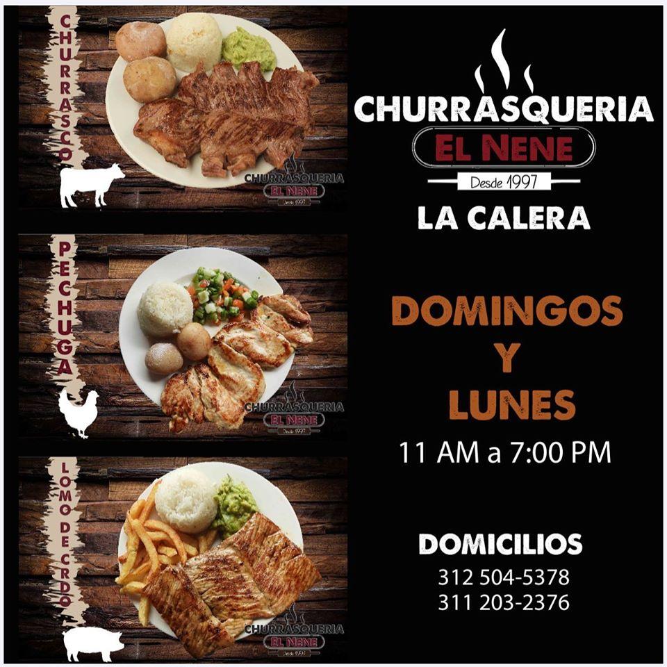 Menu at Churrasqueria El Nene restaurant, Bogotá
