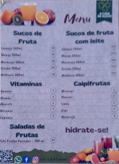 Menu em A casa de sucos pub & Bar, Matinhos