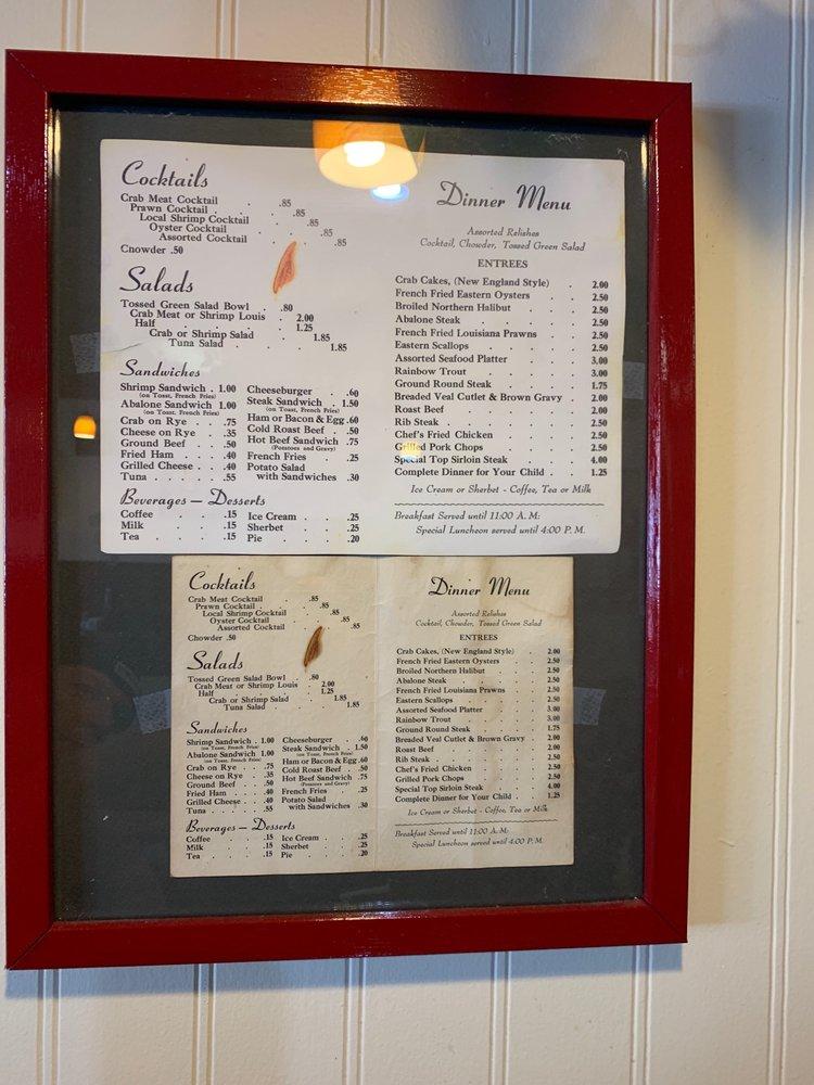 Menu at Cambria Cafe, Cambria