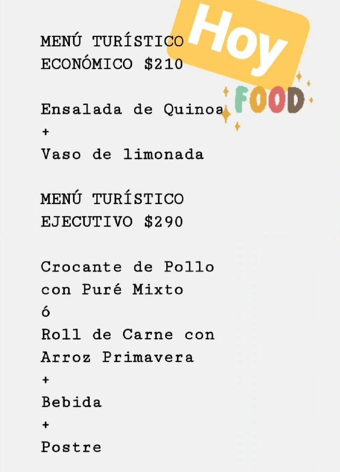 Menu at Charleston cafeteria, Salta