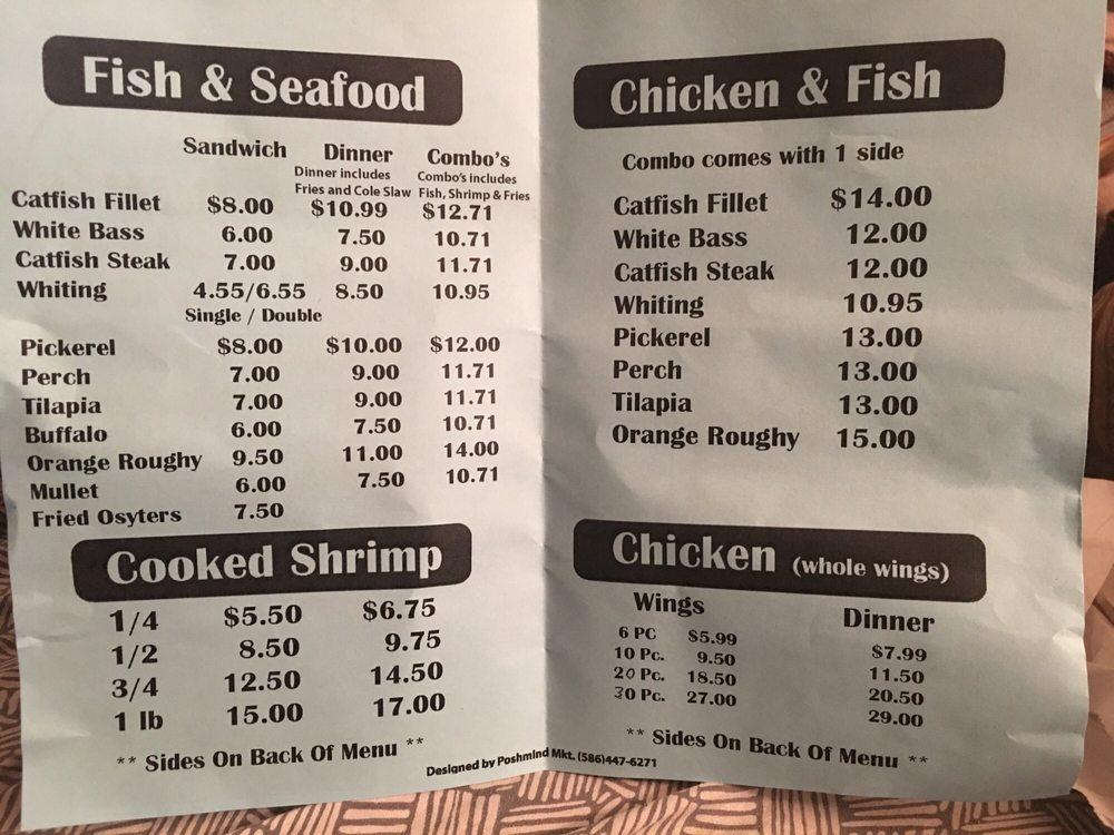 Menu at The Fisherman's Net restaurant, Inkster