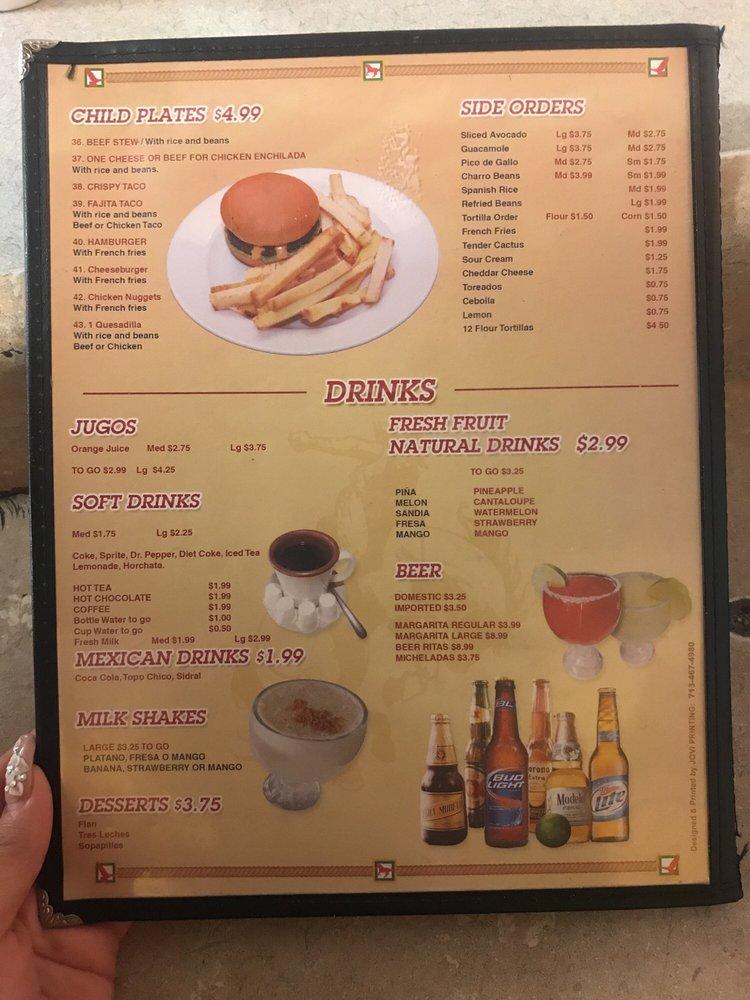 Menu at Los Charros Mexican Restaurant, Needville, Main St