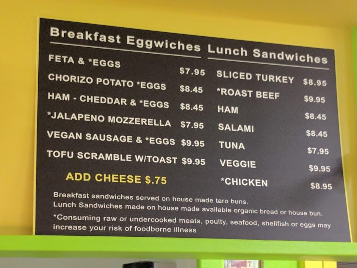 Menu at Passion Bakery Cafe, Kapaa