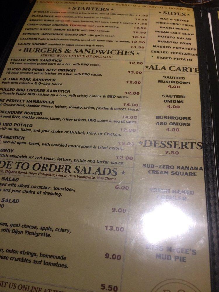 Menu at Bobby-Q BBQ Restaurant and Steakhouse, Mesa, S Stapley Dr