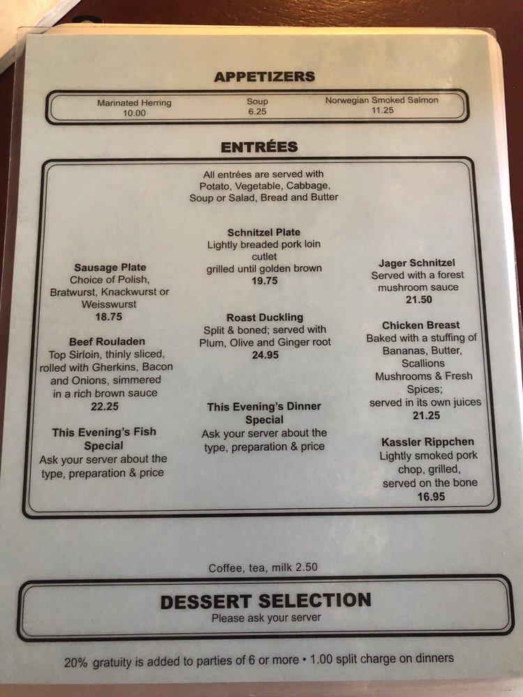 Menu at Dutch Garden Restaurant, Santa Barbara