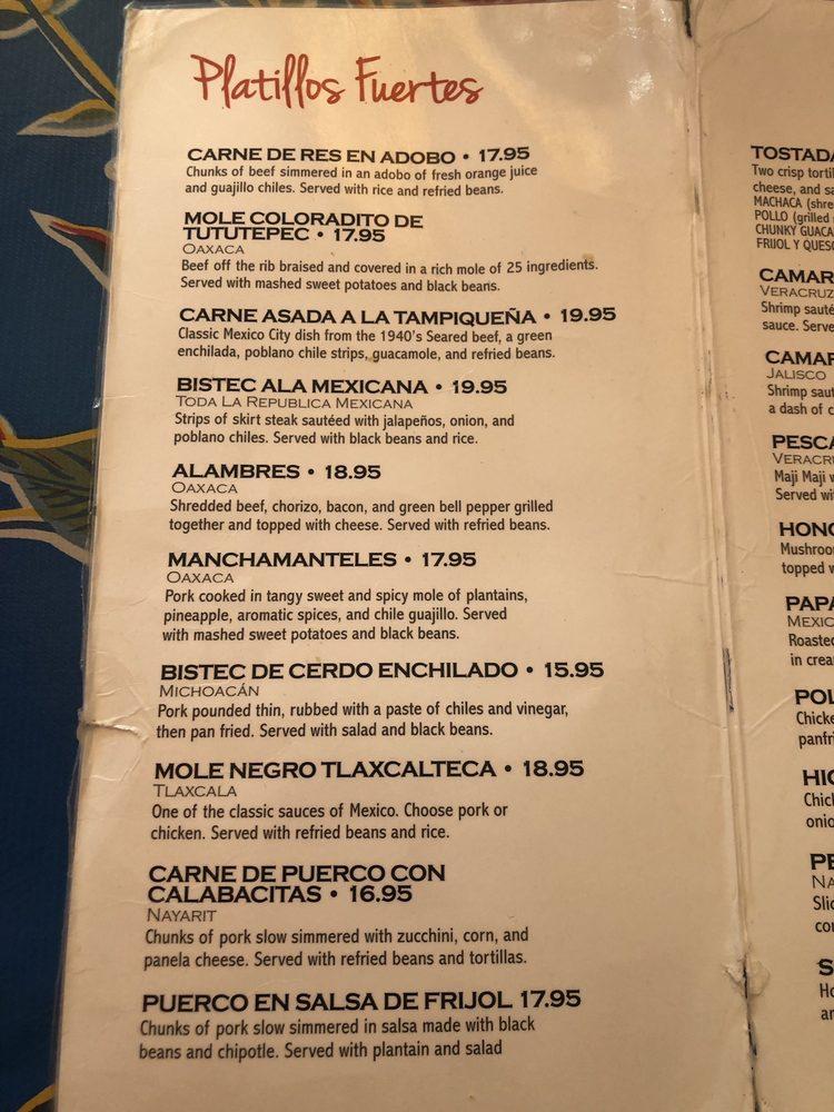 Menu at El Moose restaurant, Seattle