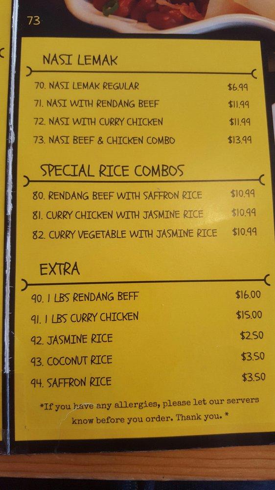 Menu at Mamak Dang Malaysian Fusion Cuisine McKnight Location ...