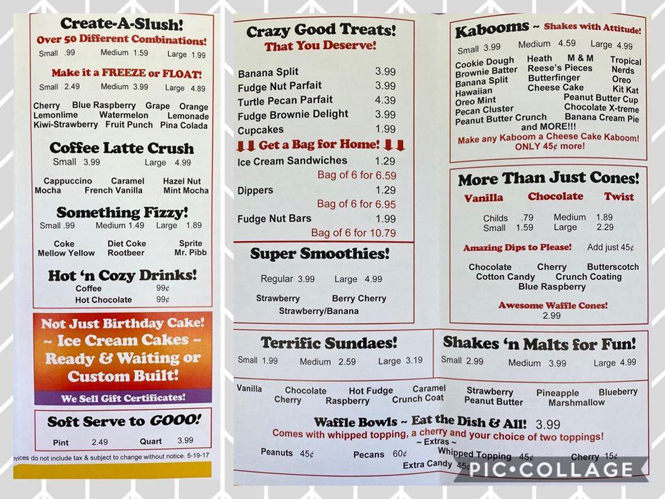 Menu at Shake A Burger fast food, Oconto