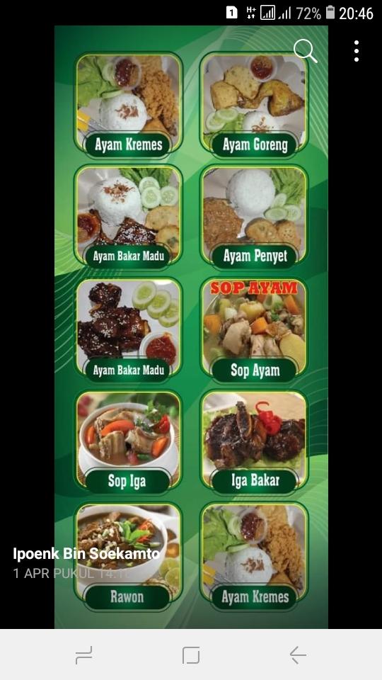 Menu at Ayam Bakar Bakul Banjar restaurant, West Jakarta