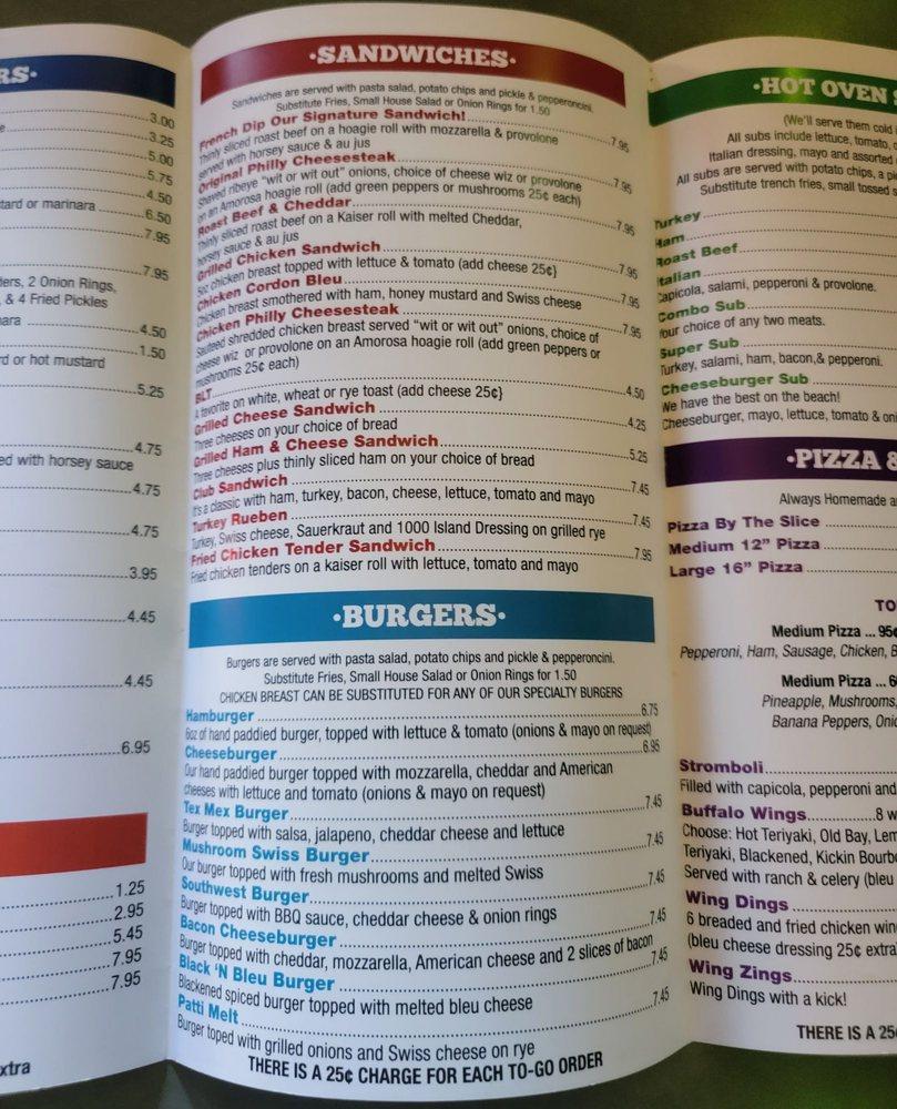 Menu at Foster's Cafe & Bar, Myrtle Beach